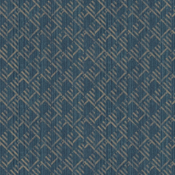 Galerie Block Flock Wallpaper Blue G56582 — Abington Decorating Supplies