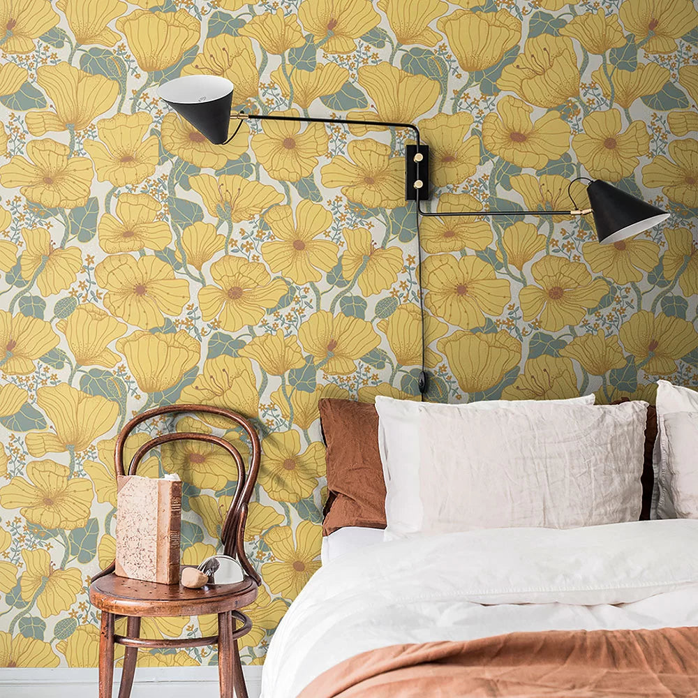 Galerie Matilda Wallpaper Yellow S65112 — Abington Decorating Supplies