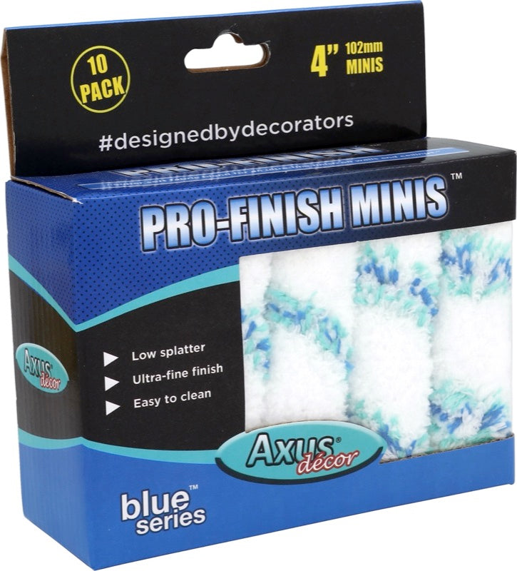 Axus Pack of 10x Blue Series Pro-Finish 4" Mini Rollers — Abington ...